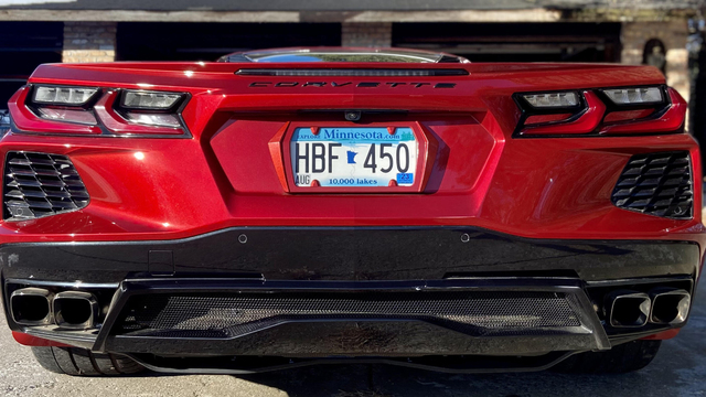 2014 - 2025 Corvette C7 & C8 Rear License Plate Boomerang Surround ...
